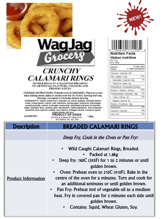 $34 for 1.8 kg of Breaded Calamari Rings (a $40 Value) | WagJag