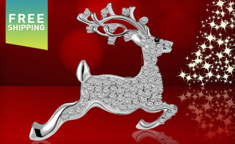 $22 for a Reindeer Brooch with Crystals from Swarovski - Shipping ...