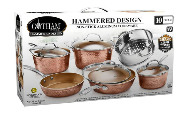 Up to 32% Off Gotham Steel Hammered Copper Nonstick Cookware Sets| WagJag