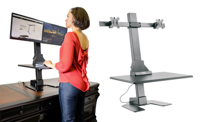 $519.99 for a Dual Monitor Electric Sit-Stand Workstation | WagJag