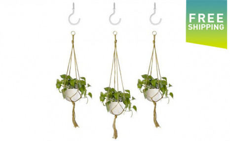 $19.95 for a 3-Pack of Hanging Plant Pot Nets with Hooks | WagJag