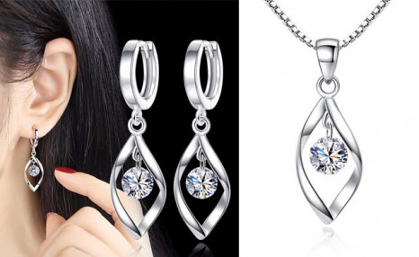 $15.95 for a Sterling Silver Water Drop Jewelry Set | WagJag