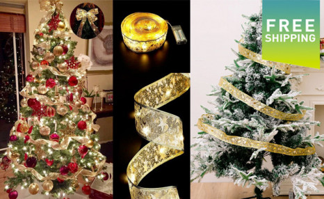 Up to 73% off an LED Ribbon Christmas Tree Topper | WagJag