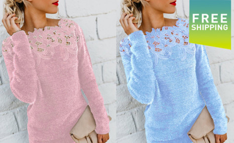 Up to 61% off a Floral Lace Pullover Top | WagJag