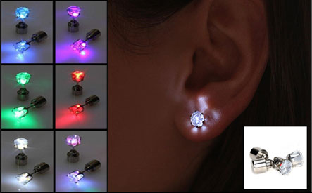 $12 for a Pair of LED Light Cubic Zirconia Stud Earrings from In the ...