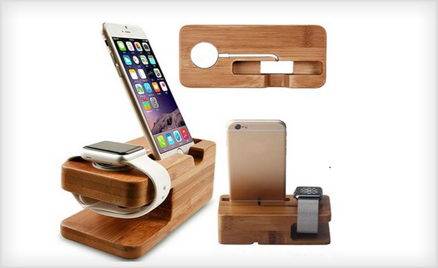 $22 Bamboo Stand for iPhone & Apple Watch Deal | WagJag