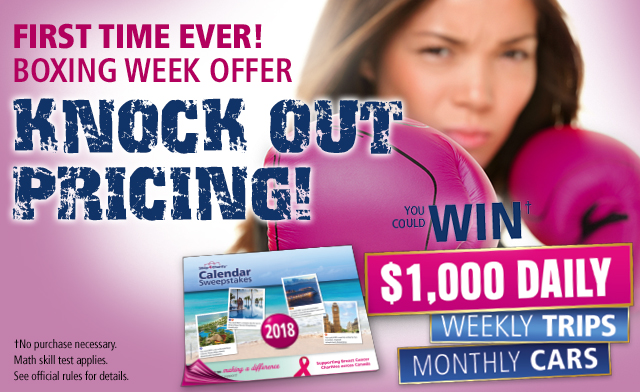 Save $21 on 2018 Sweepstakes Calendars in Support of Breast Cancer | WagJag
